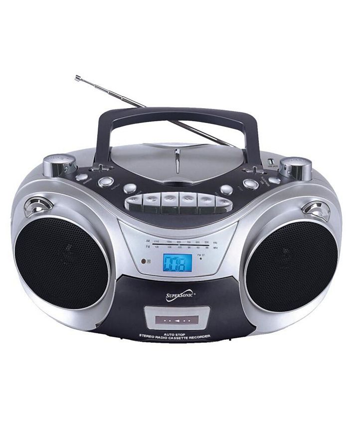 Supersonic Portable Bluetooth Audio System - Silver - Macy's