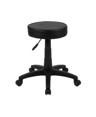 Offex Black Adjustable Doctors Stool on Wheels with Ergonomic Molded ...