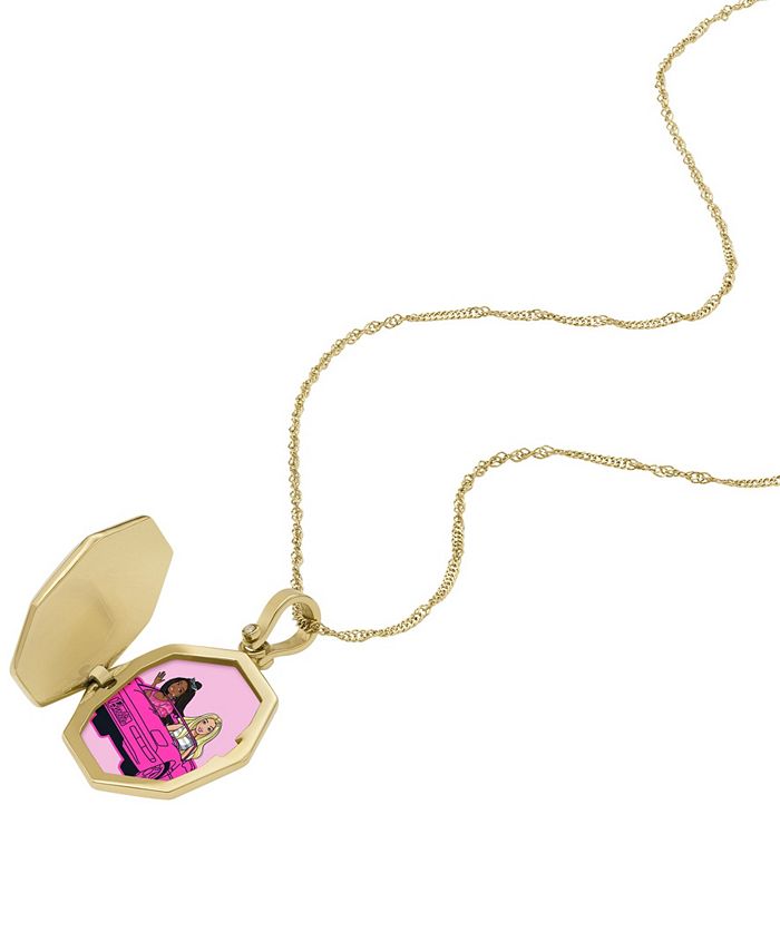 Fossil Barbie x Limited Edition Pink Mother of Pearl Pendant Necklace ...
