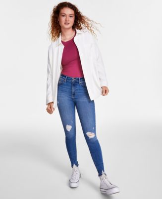 Ultra Flirt Juniors' Corduroy Shacket, Crave Fame Bodysuit & Celebrity ...