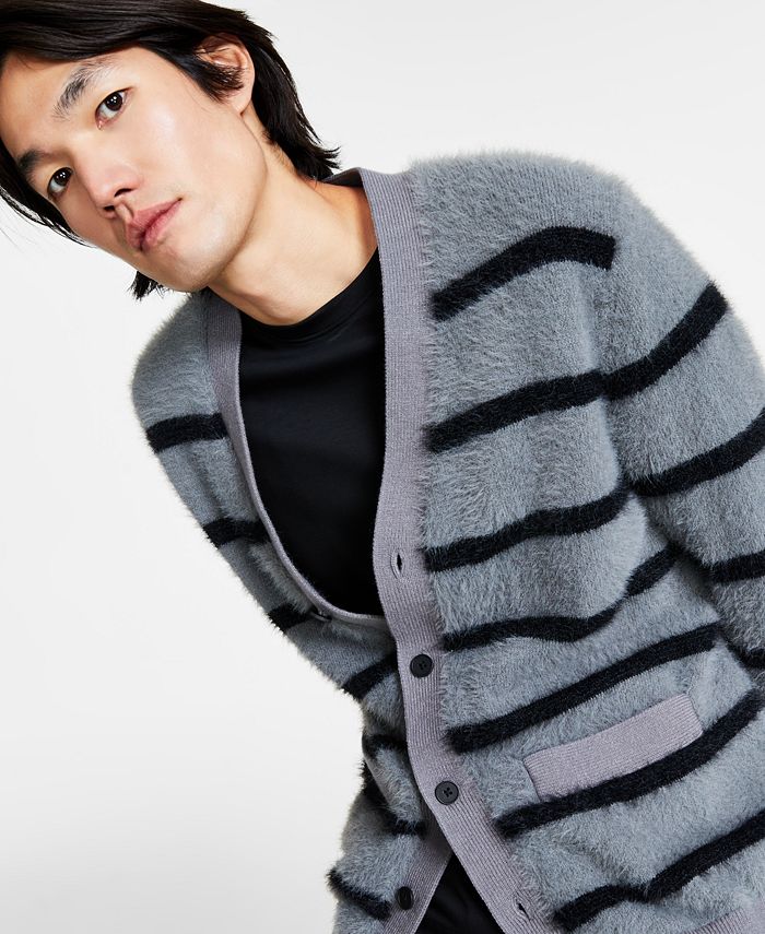 I.N.C. International Concepts Men's Tyler Regular-Fit Striped Cardigan ...
