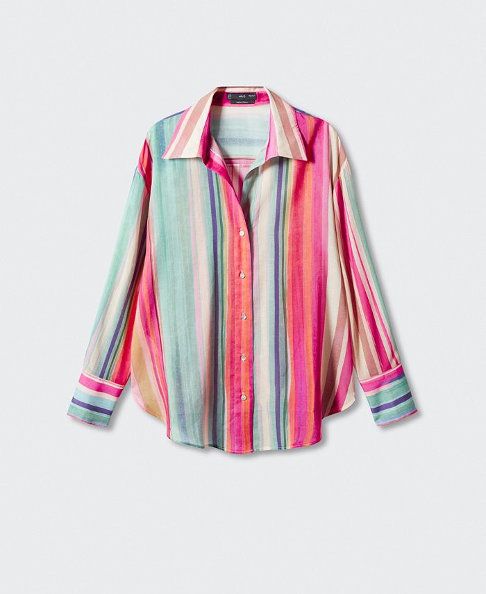 MANGO Women's Multi-Color Striped Shirt - Macy's