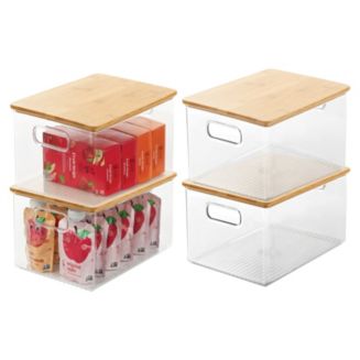 mDesign Plastic Kitchen Food Storage Bin with Lid, Medium - 4 Pack - Macy's