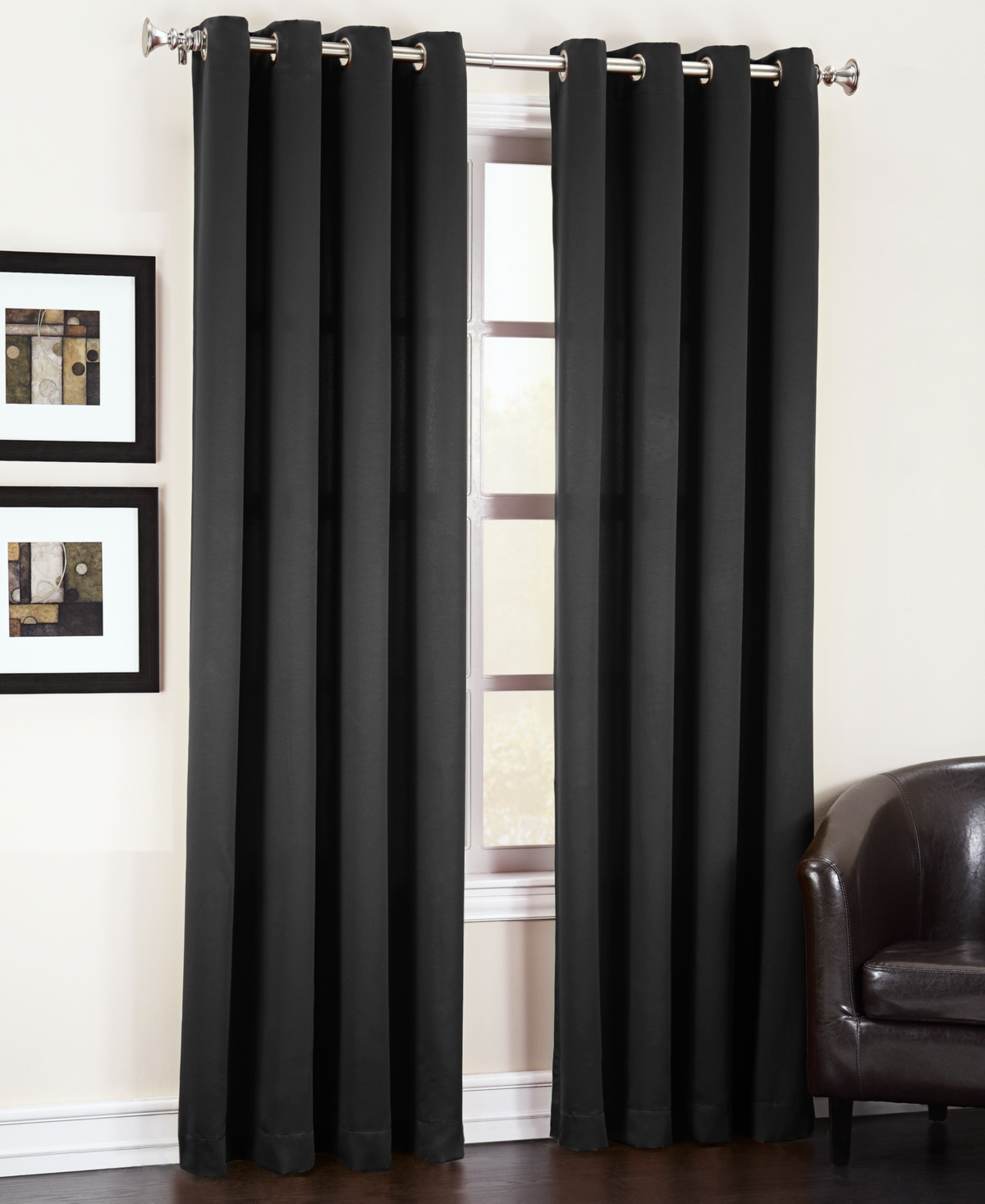 Click here for Grant Room Darkening Grommet Curtain Panel - Black prices