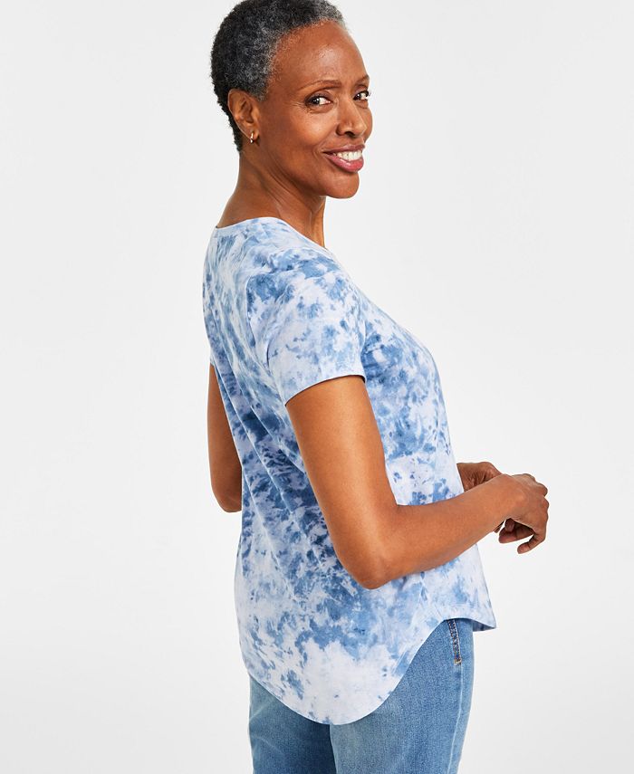 Style & Co Women's Printed Perfect T-Shirt, Created for Macy's - Macy's