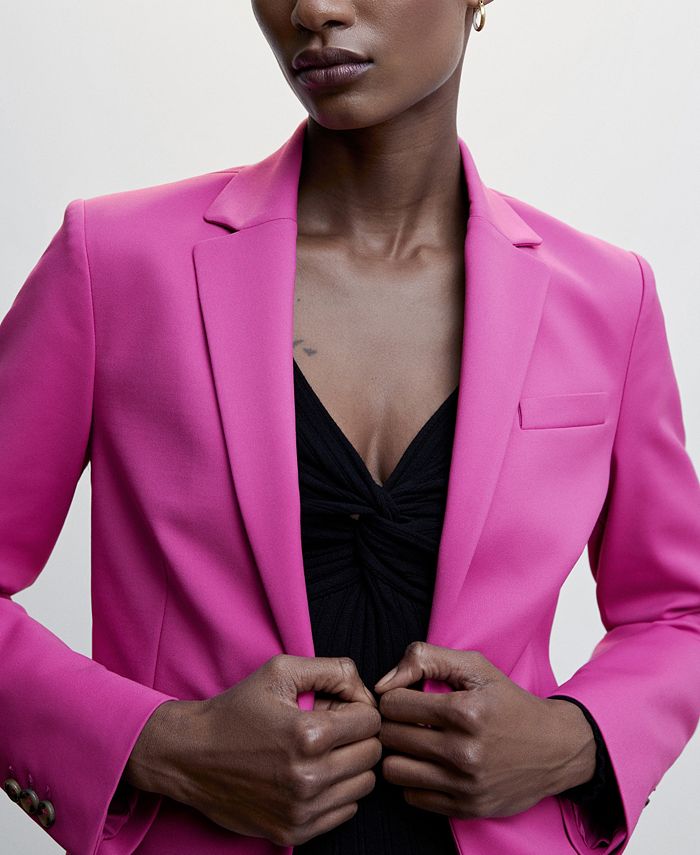 MANGO Women's Pocket Detail Fitted Blazer - Macy's