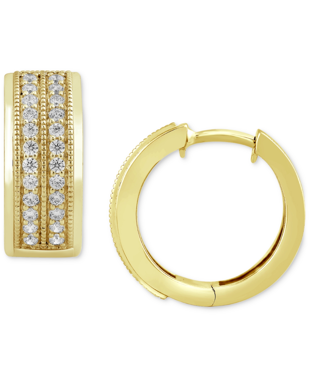 Click here for Diamond Double Row Small Huggie Hoop Earrings (1/2... prices