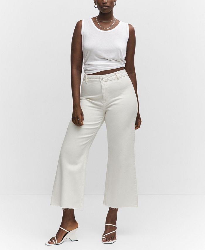 MANGO Women's High Waist Culotte Jeans - Macy's