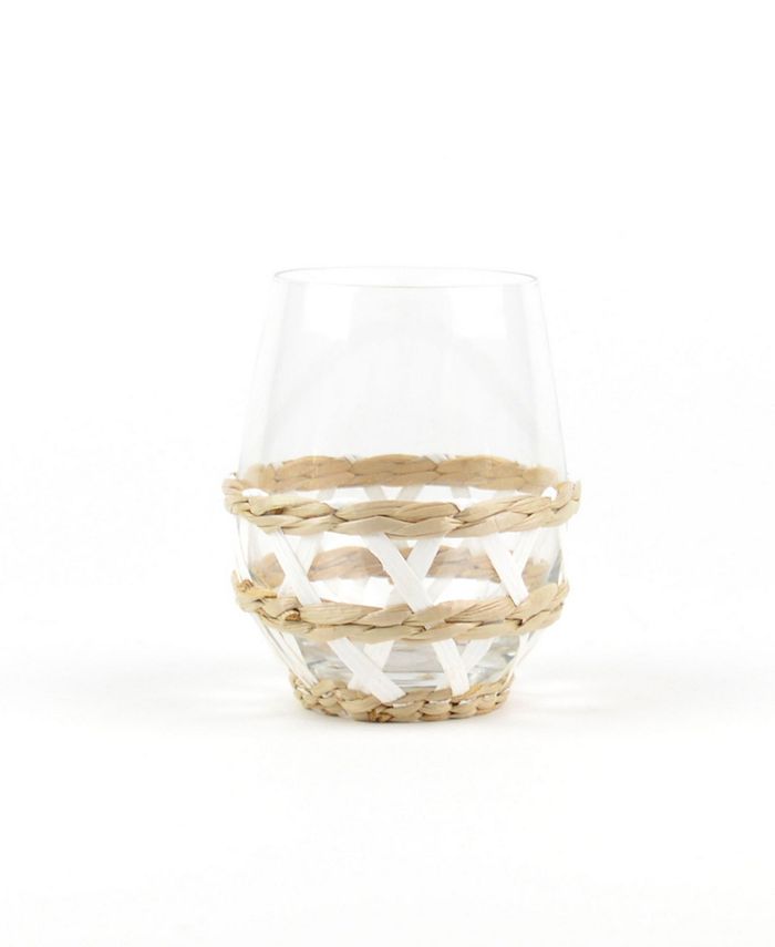 8 Oak Lane Glass Stemless Wine, 4 Piece Set - Macy's