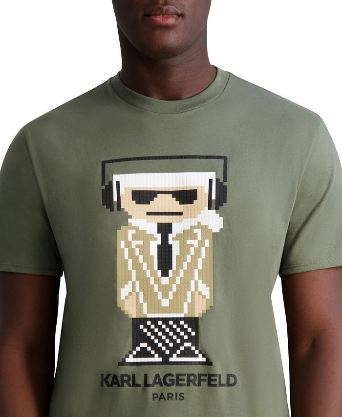 KARL LAGERFELD PARIS Men's Textured Kocktail Karl T-shirt - Macy's