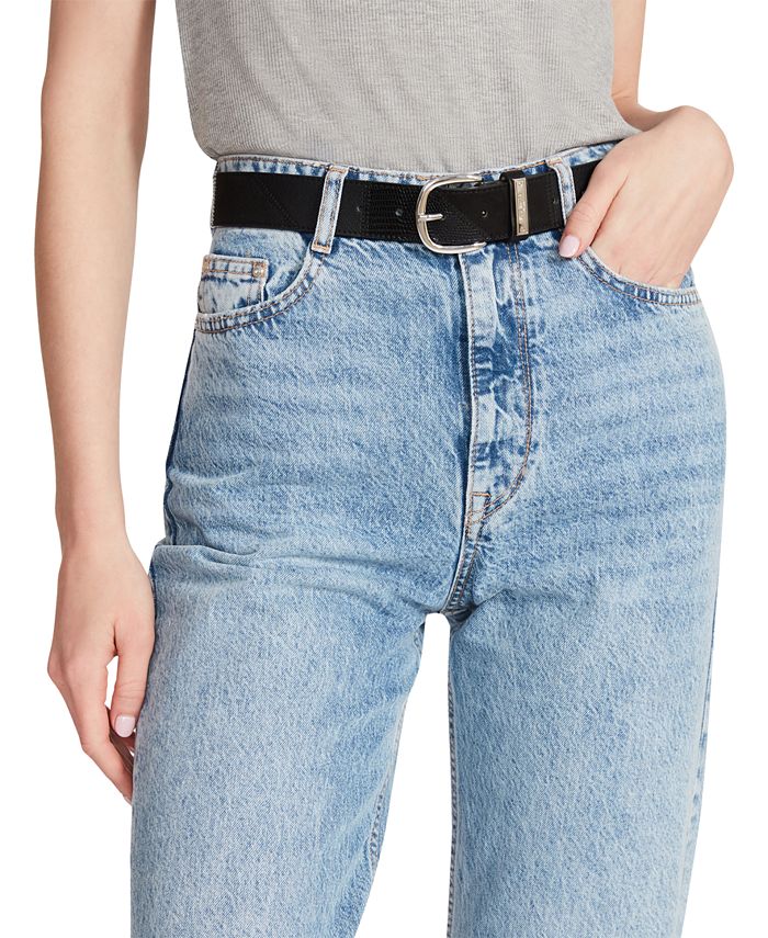 Steve Madden Women's Mixed-Media Patchwork Belt - Macy's