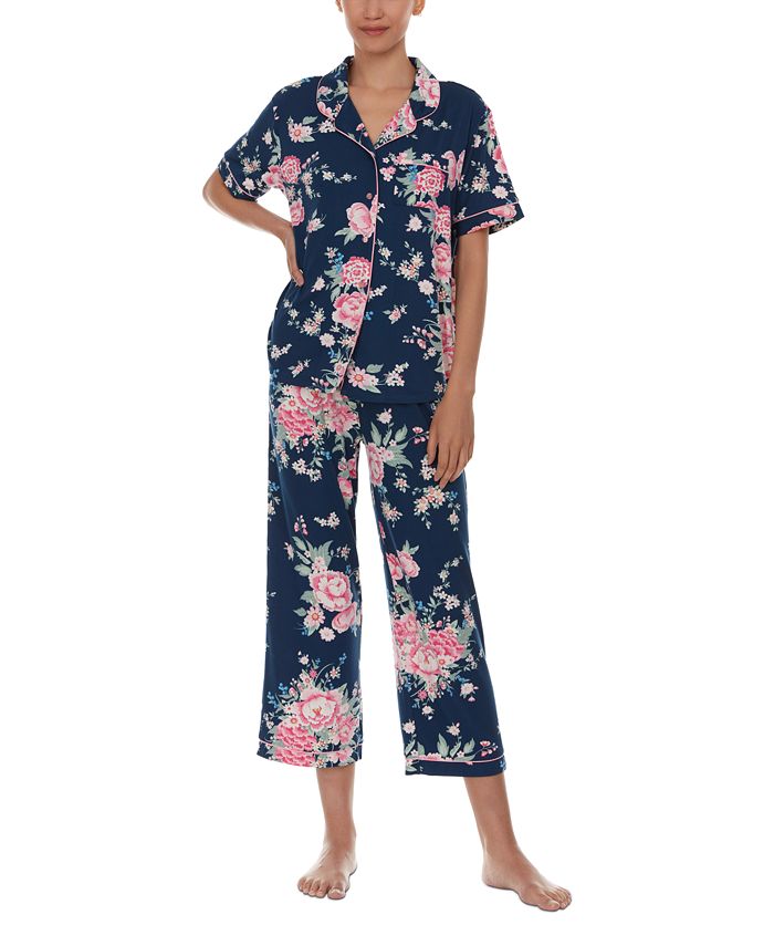 Flora by Flora Nikrooz Annie Notch Collar Pajama Set - Macy's