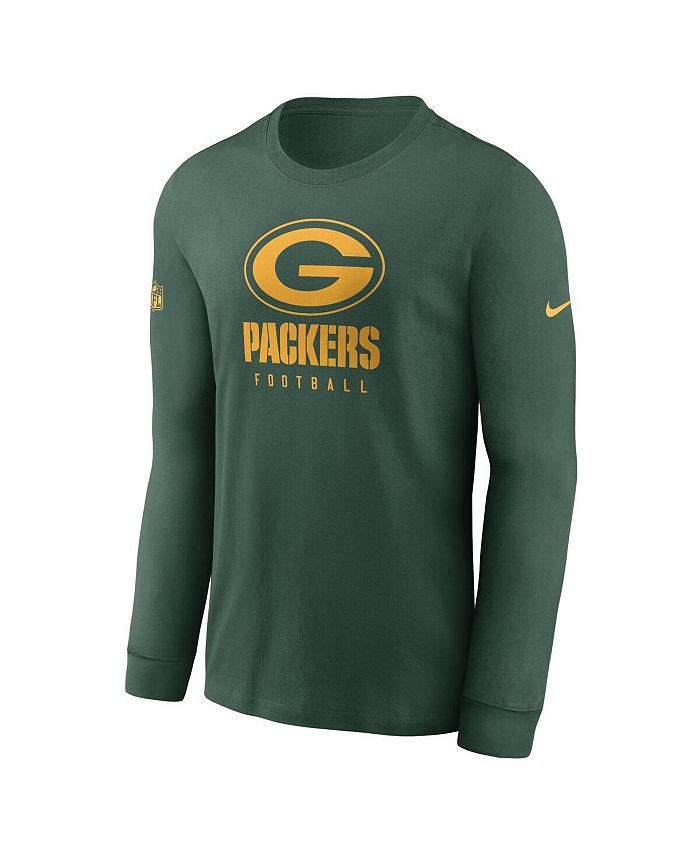 Nike Men's Green Green Bay Packers Sideline Performance Long Sleeve T ...