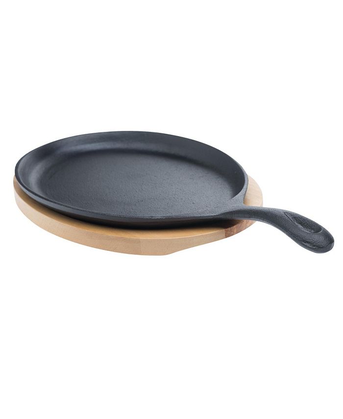 Basic Essentials 2 Piece Cast Iron Oval Fajita Plate - Macy's