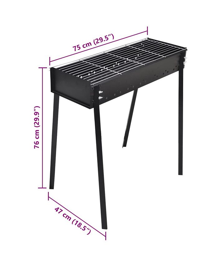 vidaXL BBQ Stand Charcoal Barbecue Square 30" x 11" - Macy's