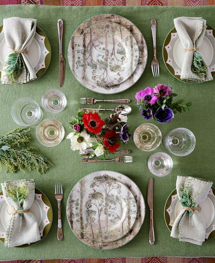 Kit Kemp for Spode Tall Trees 4 Piece Dinner Plates Set, Service for 4 ...