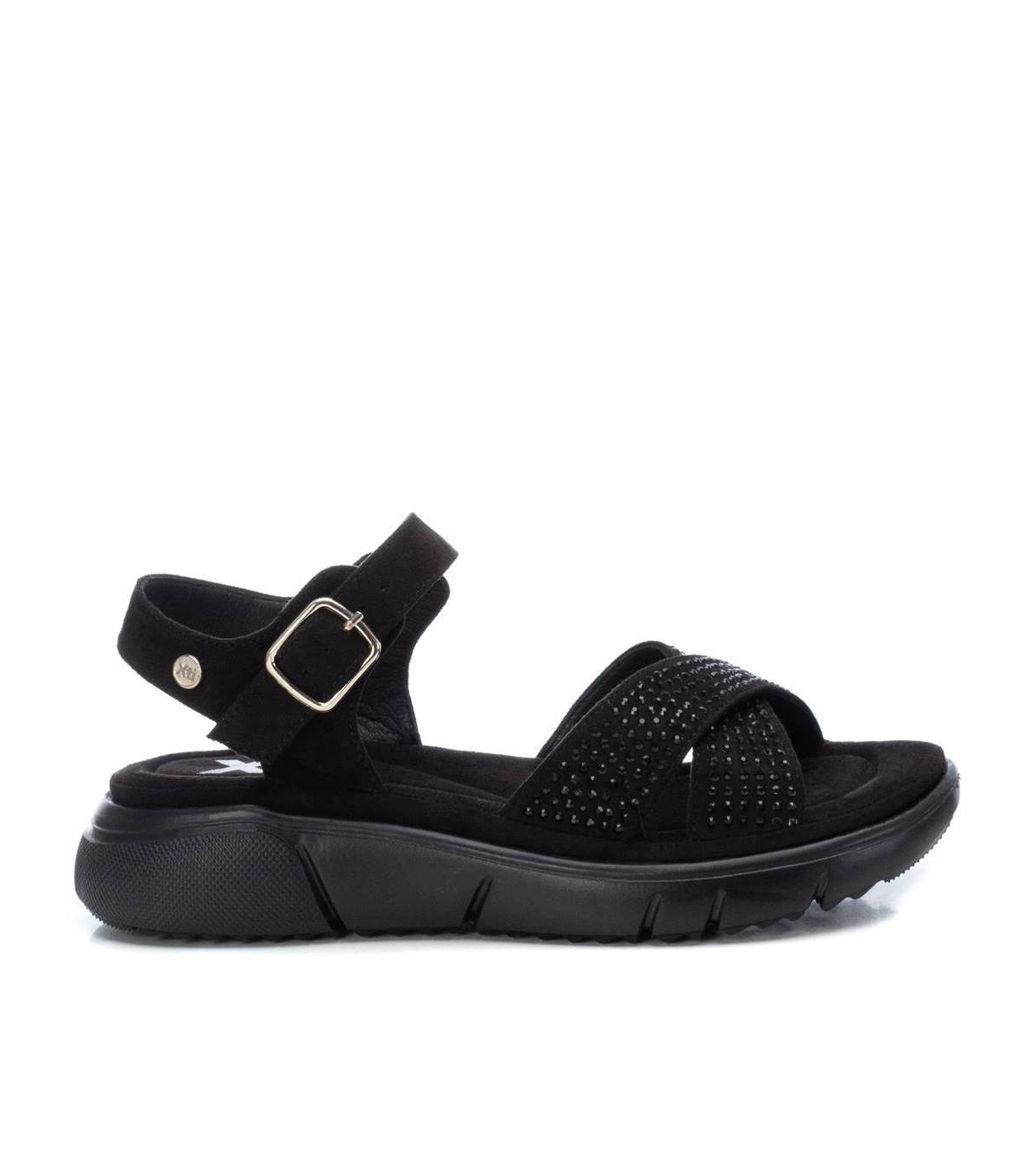 Click here for Womens Flat Suede Sandals By Xti - Black prices