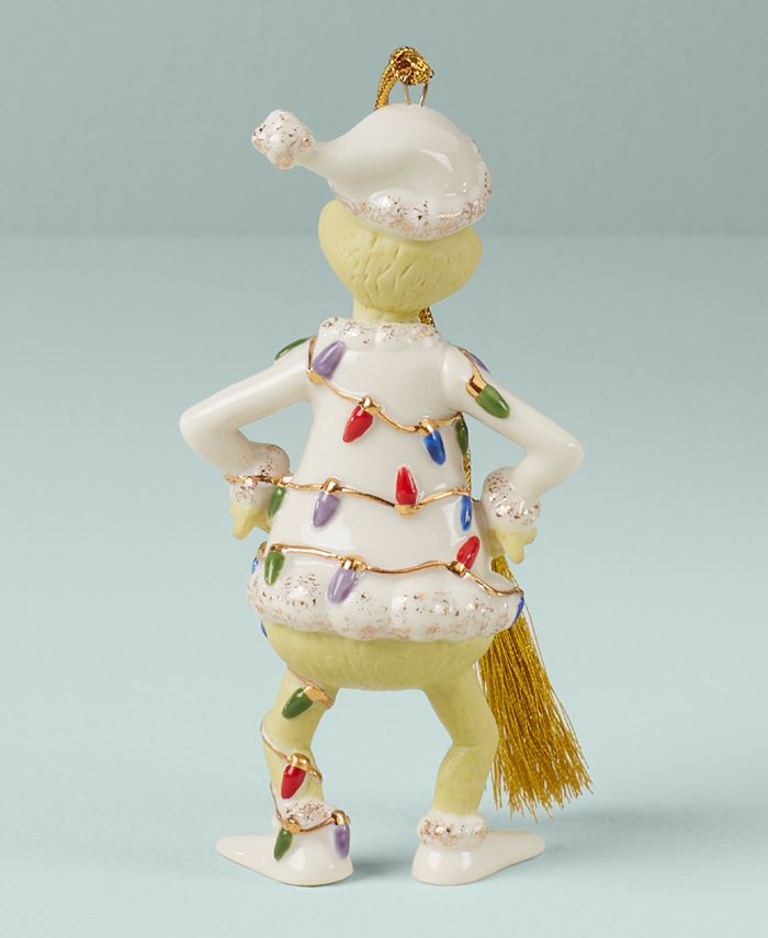 Lenox 2023 The Grinch With Lights Porcelain Gold-Trim Ornament - Macy's