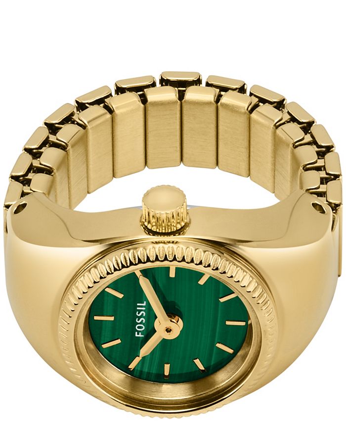 Fossil Women's Two-Hand Gold-Tone Stainless Steel Ring Watch, 15mm - Macy's