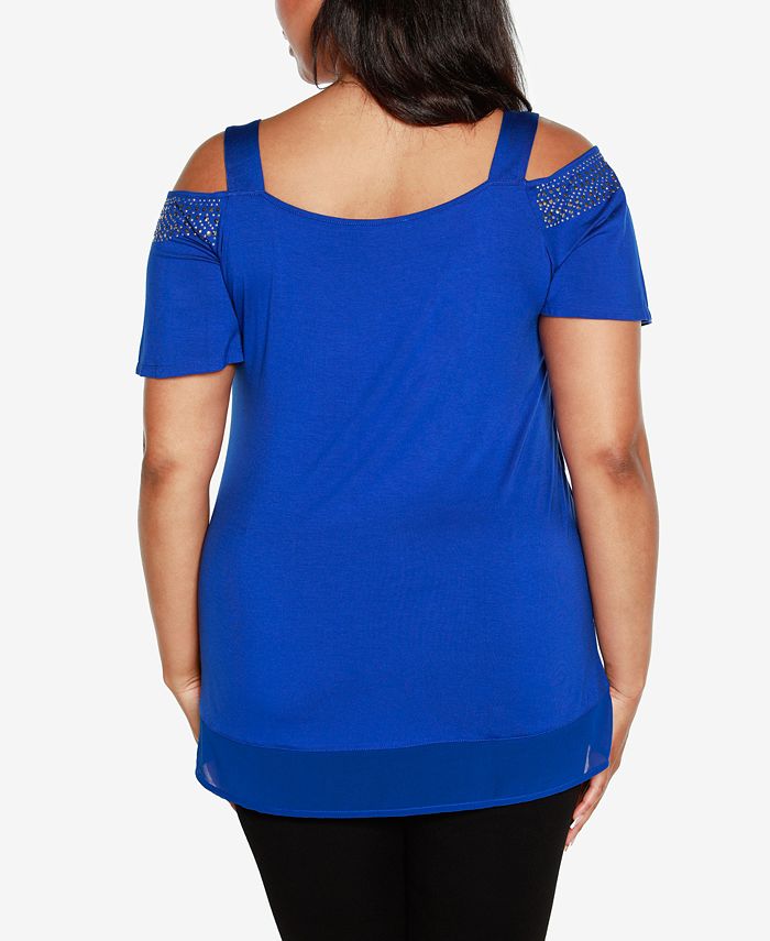 Belldini Plus Size Cold-Shoulder Top - Macy's