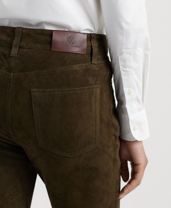 Lauren Ralph Lauren Women's Goat-Suede High-Rise Boot Jeans - Macy's