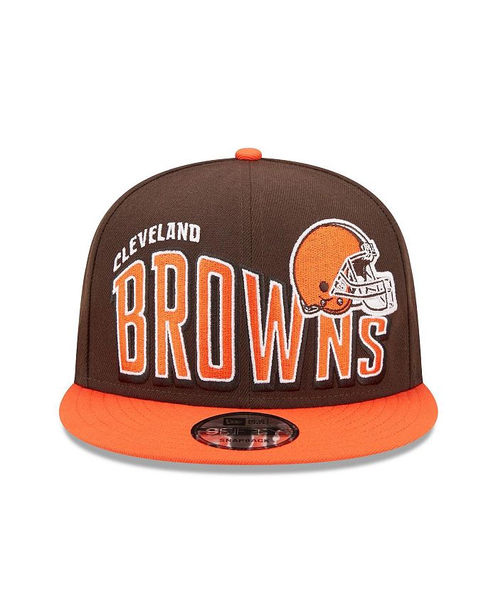 New Era Men's Brown, Orange Cleveland Browns Wordmark Flow 9FIFTY ...