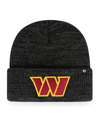 Men's '47 Brand Black Washington Commanders Brain Freeze Cuffed Knit ...
