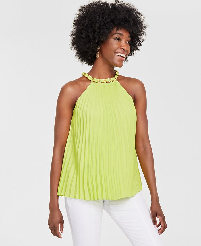 I.N.C. International Concepts Women's Sleeveless Chain Halter Top ...