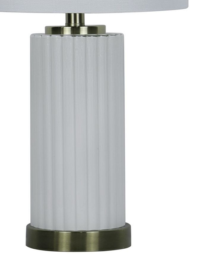 FANGIO LIGHTING 23" Architectural Glass Column Table Lamp with Designer ...