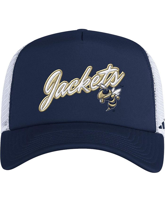 adidas Men's Navy Georgia Tech Yellow Jackets Script Trucker Snapback ...