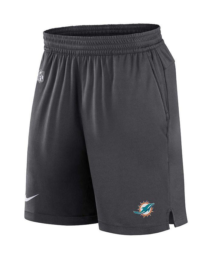 Nike Men's Anthracite Miami Dolphins Sideline Performance Shorts - Macy's
