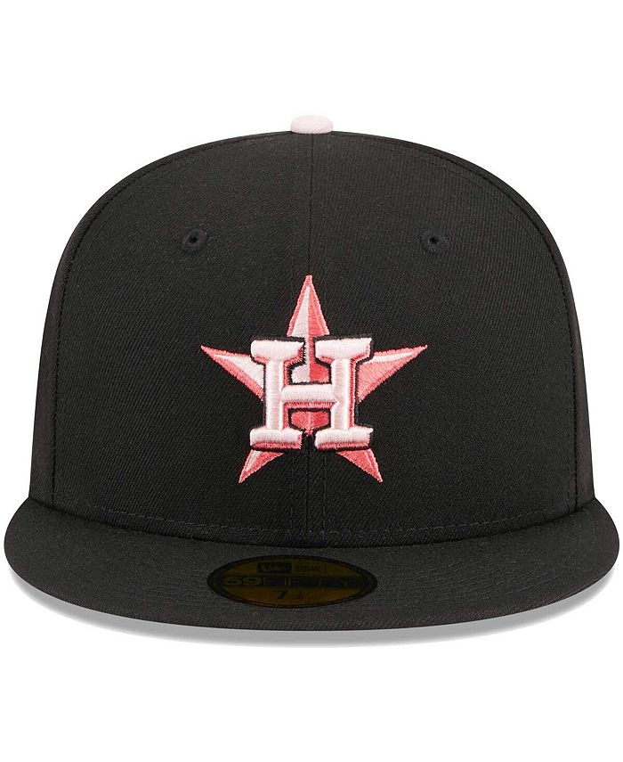 New Era Men's Black Houston Astros Pastel Undervisor 59FIFTY Fitted Hat ...