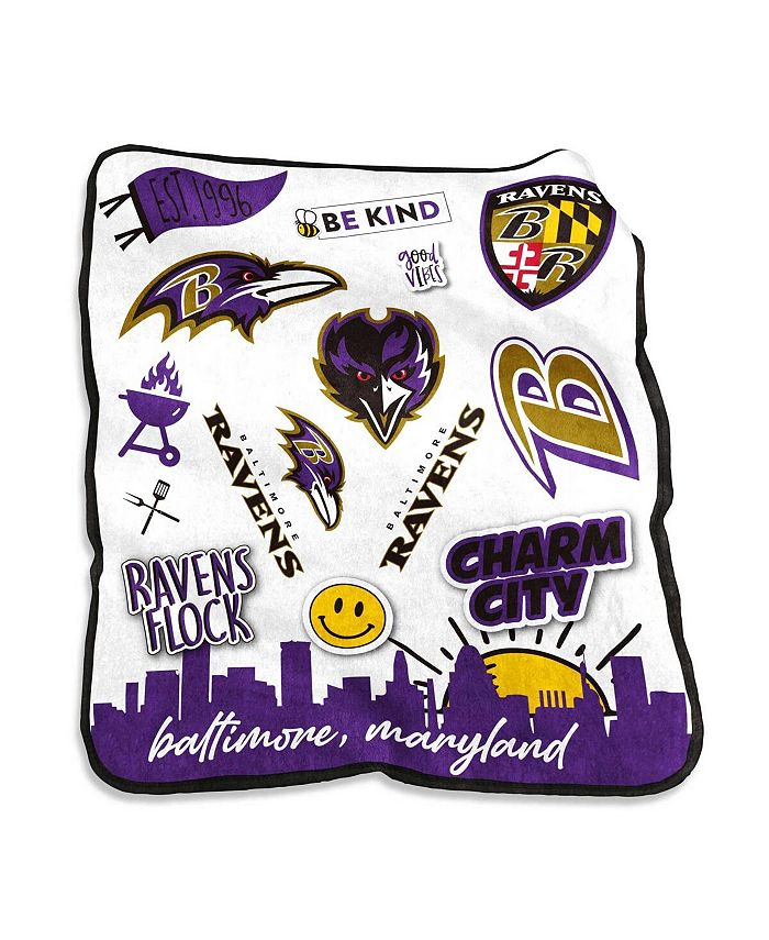 Logo Brands Baltimore Ravens 50'' x 60'' Native Raschel Plush Throw ...
