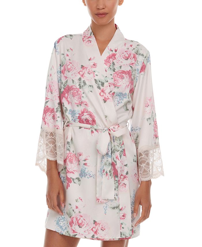 Flora by Flora Nikrooz Women's Cindy Floral Satin Robe - Macy's