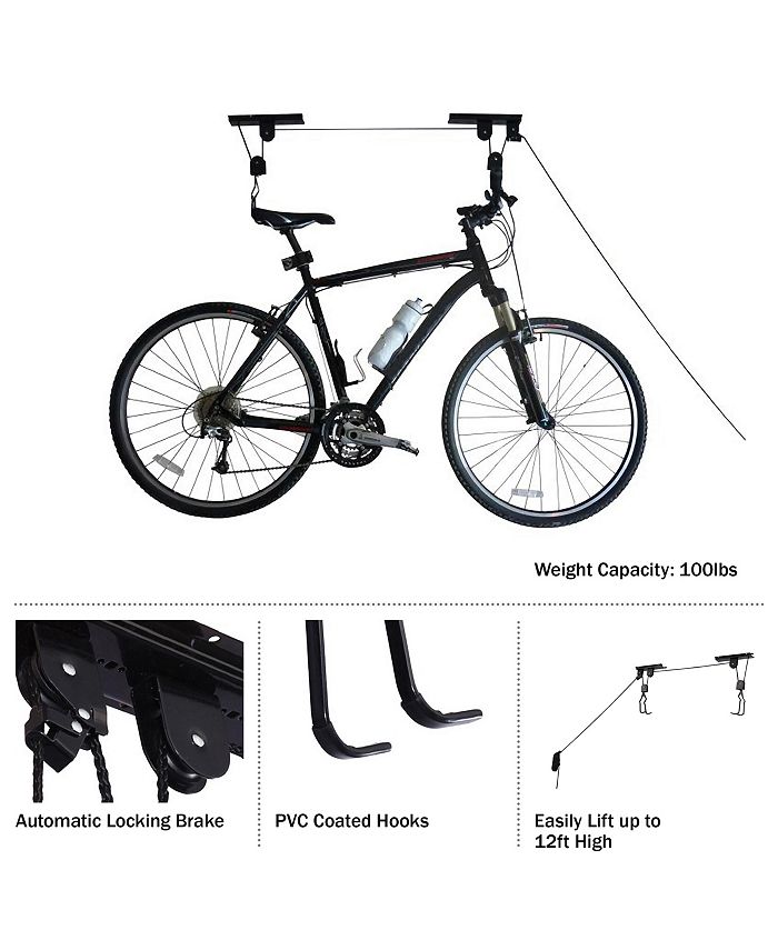 Rad Cycle Bike Hanger - Overhead Hoist Pulley System with 100lb ...