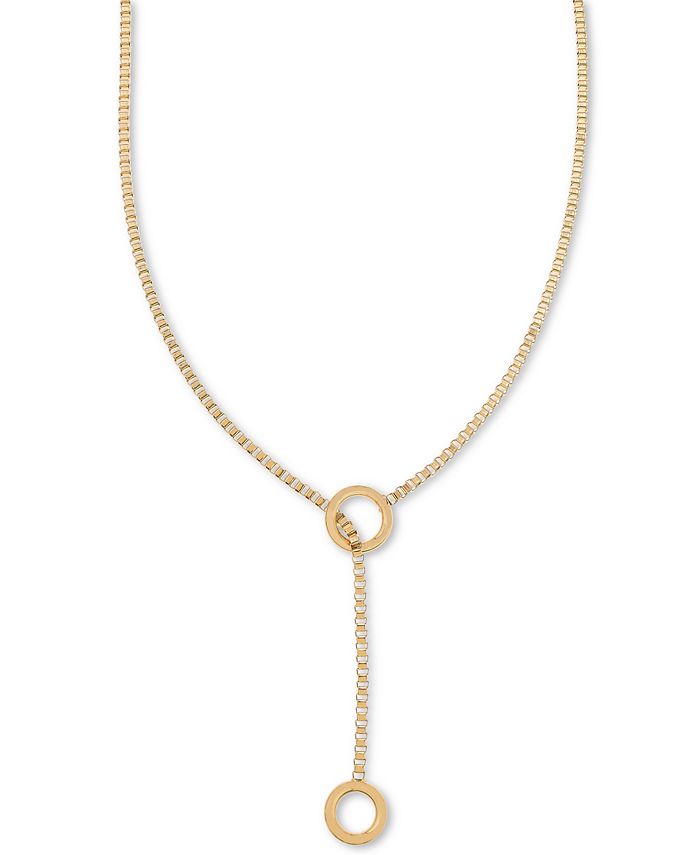 On 34th Gold-Tone Loop & Box Chain 25" Lariat Necklace, Created for ...
