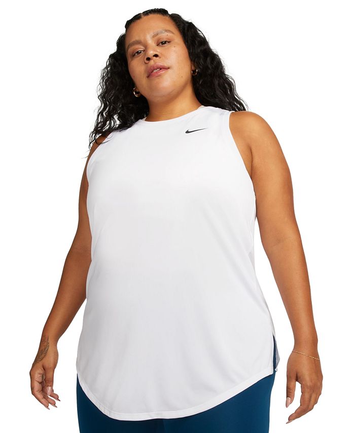 Nike Dri-FIT Plus Size Racerback Curved-Hem Tank Top - Macy's