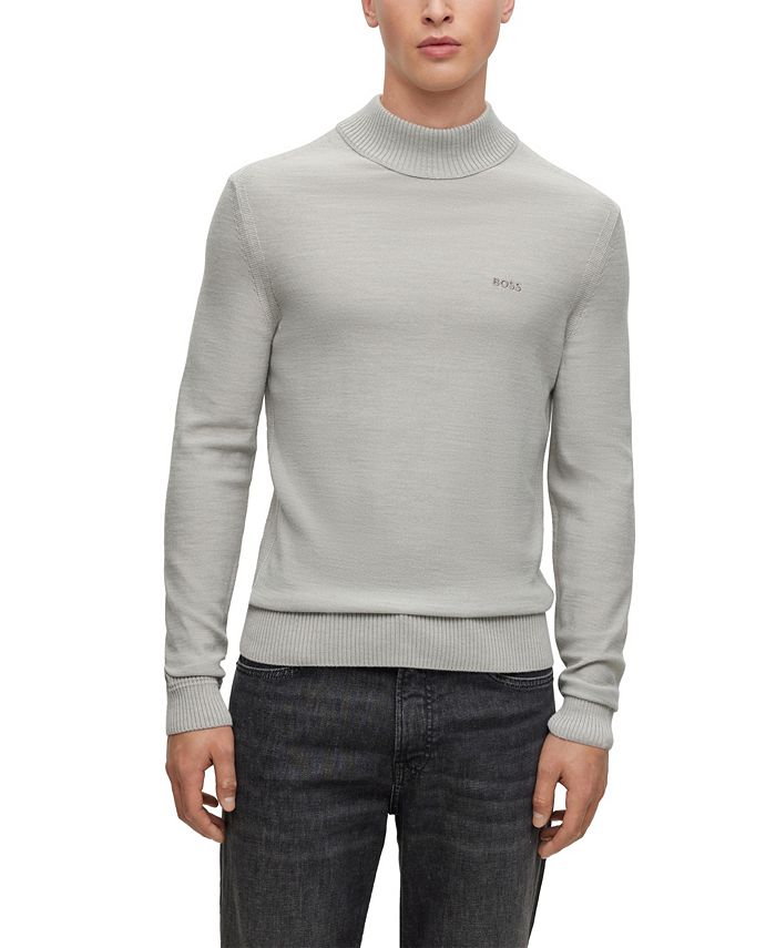Hugo Boss Men's Embroidered Logo Rollneck Sweater - Macy's