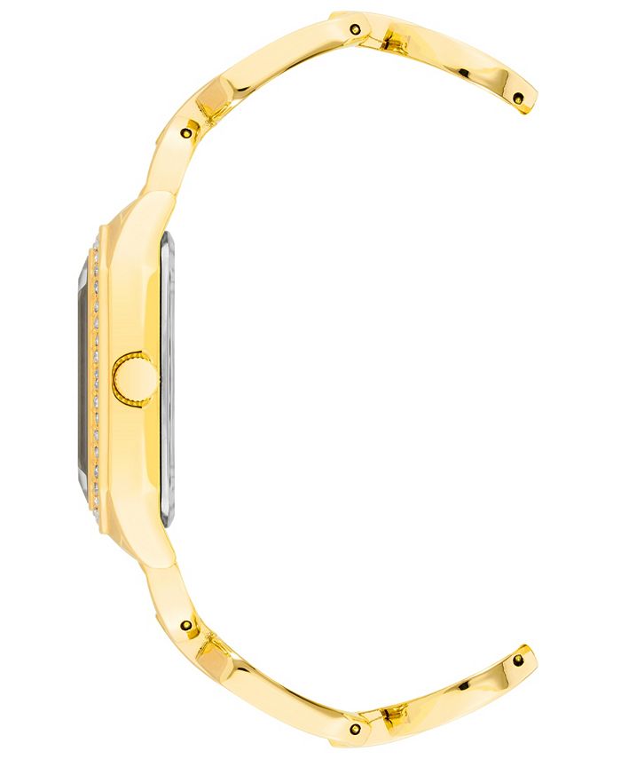Anne Klein Women's Quartz Gold-Tone Alloy Bracelet Watch, 24mm x 35.5mm ...