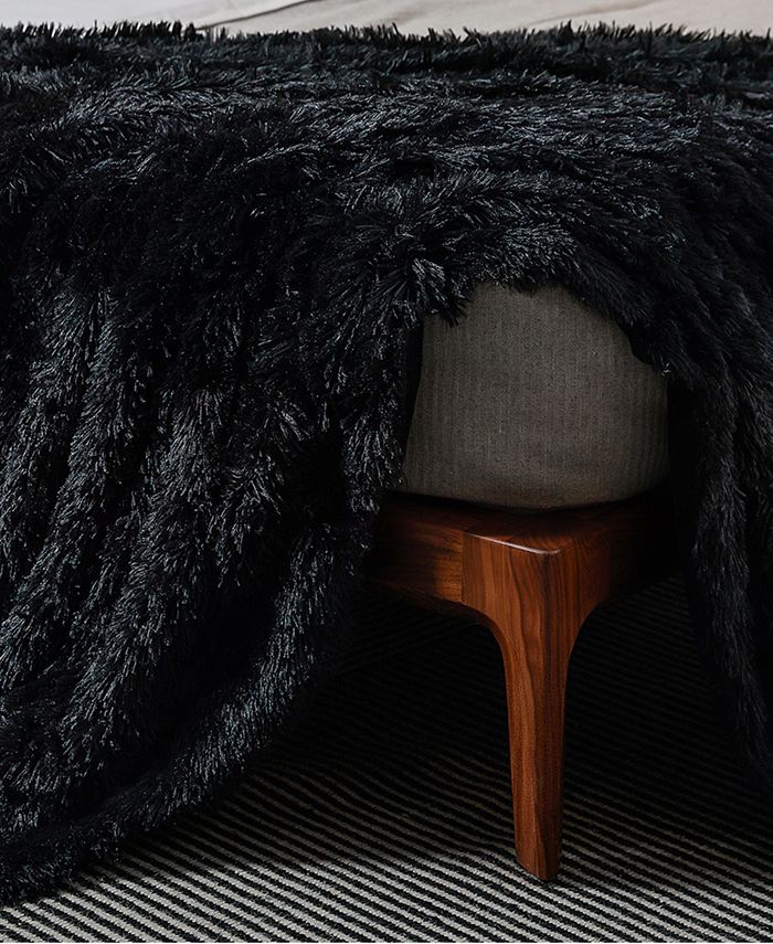 Cheer Collection Soft and Fuzzy Reversible Shaggy Throw, 60" x 70" - Macy's