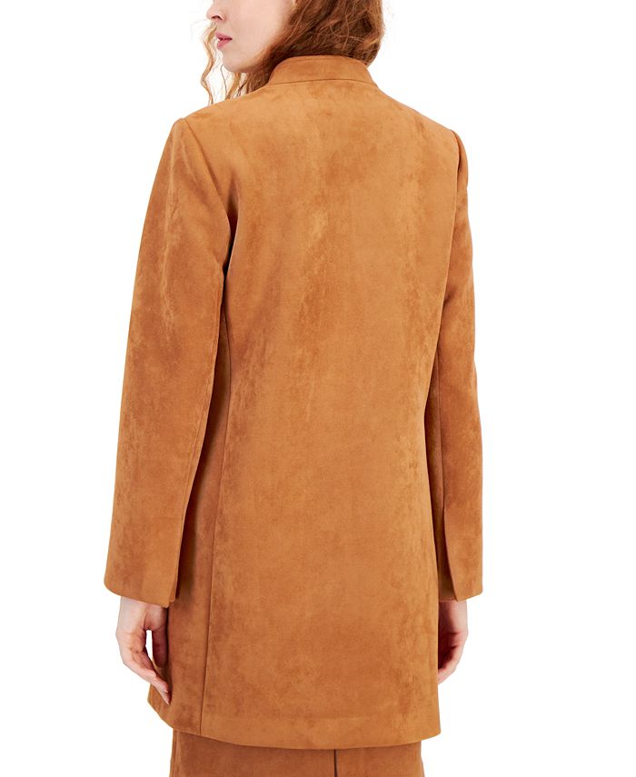 Tahari ASL Women's Open-Front Long-Sleeve Faux-Suede Topper Jacket - Macy's