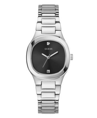 GUESS Women's Analog Silver-Tone Stainless Steel Watch 32mm - Macy's