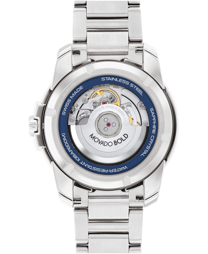 Movado Men's Bold Verso Swiss Automatic Silver Tone Stainless Steel ...