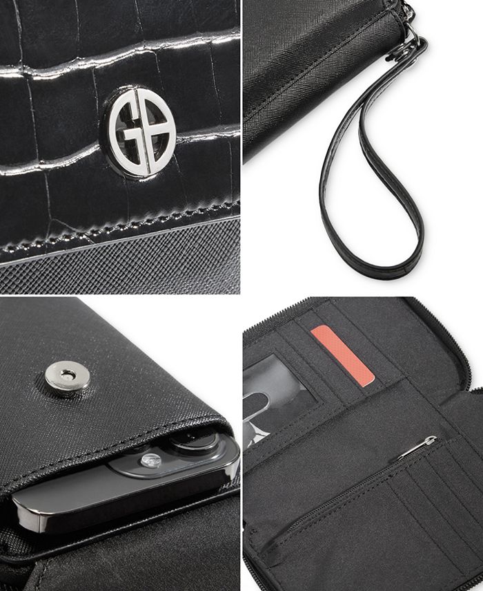 Giani Bernini Saffiano Croco Tech Crossbody Wallet, Created for Macy's - Macy's