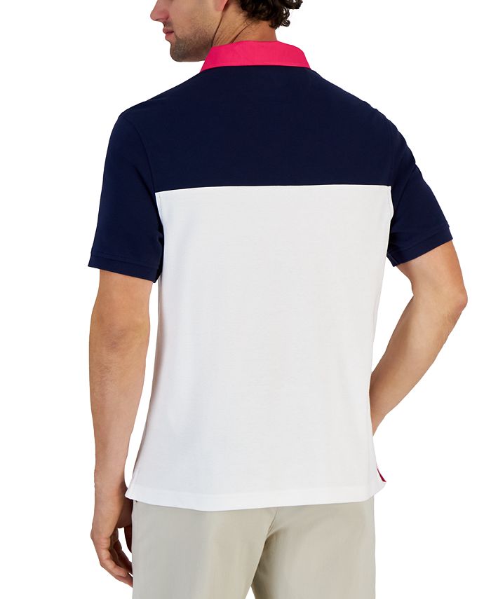 Club Room Men's Short Sleeve Mixed Media Colorblocked Polo Shirt ...