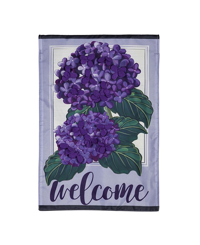 Evergreen Hydrangea Welcome Garden Applique Flag 12.5 x 18 Inches ...