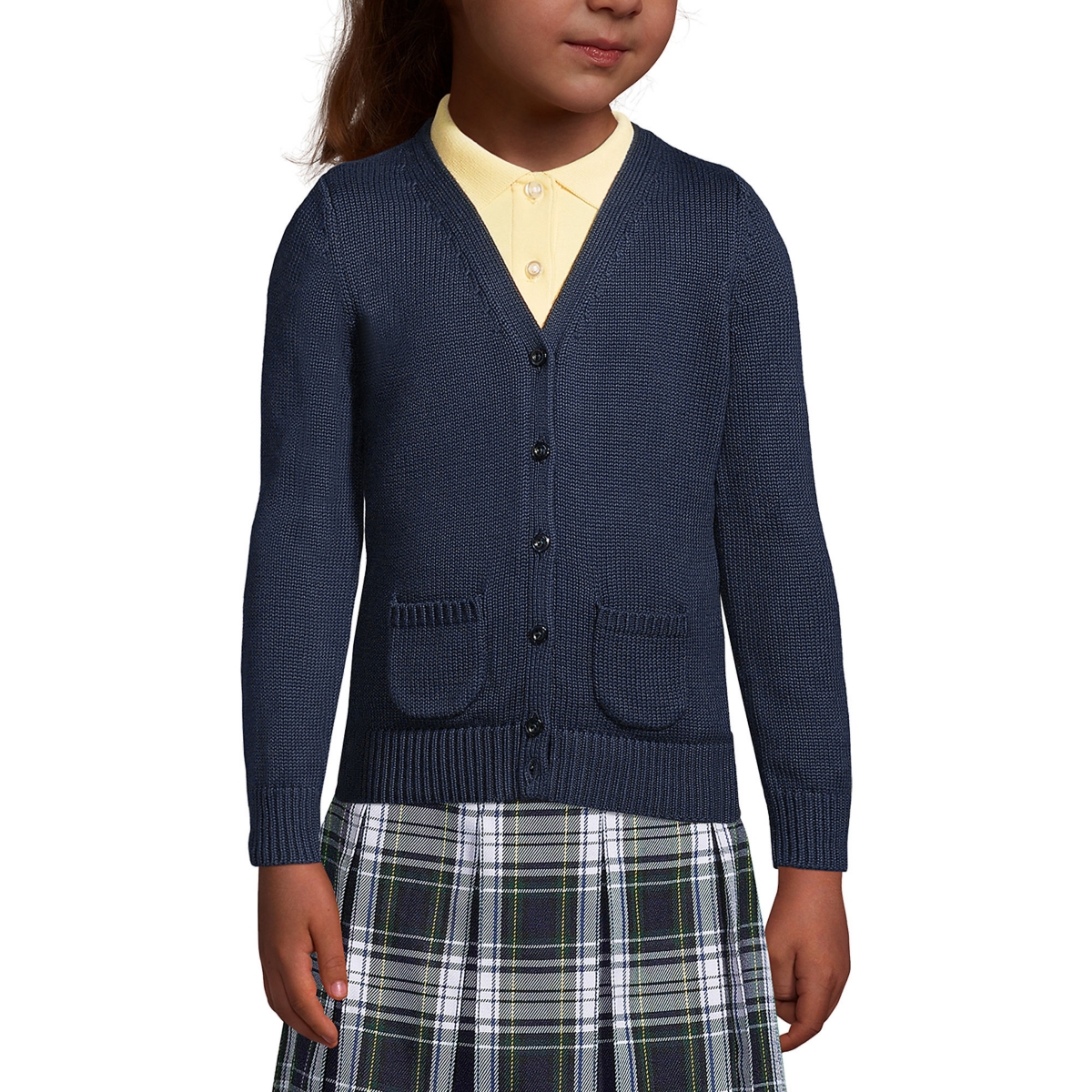 Click here for Lands End Girls School Uniform Cotton Modal Button... prices