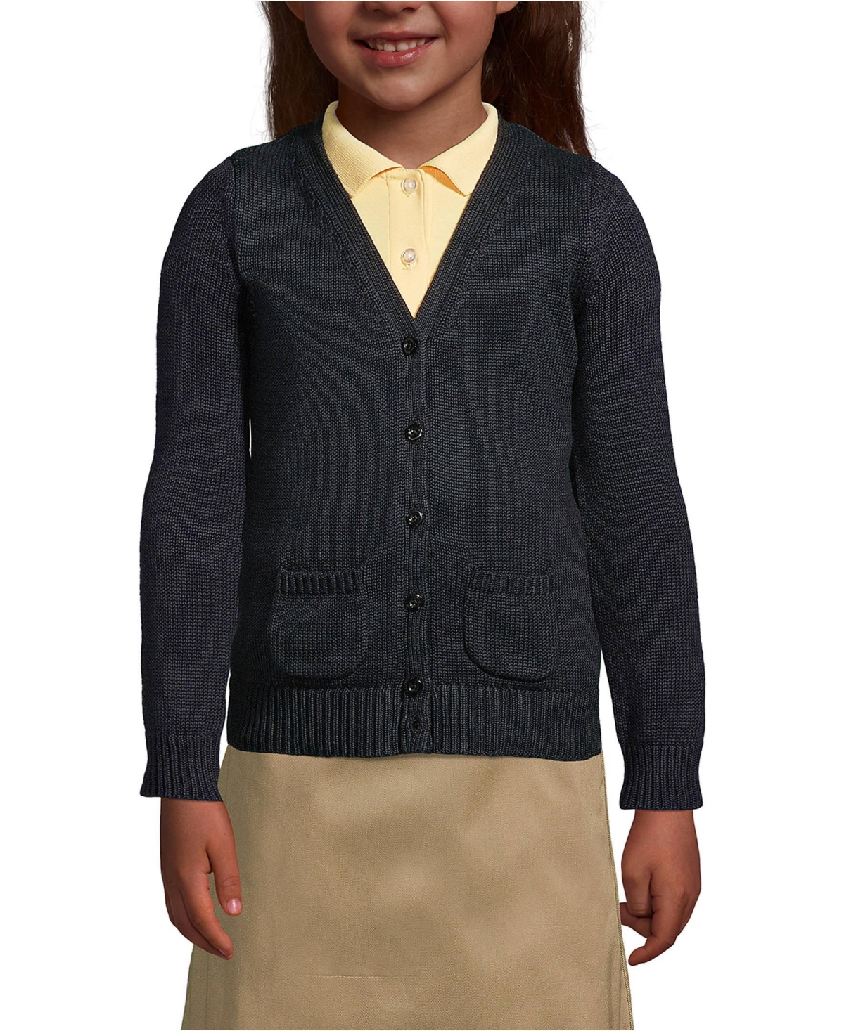 Click here for Lands End Girls School Uniform Cotton Modal Button... prices