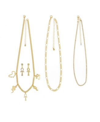 Aaliyah 3Pc Ankh Necklace And Earring Set - Macy's