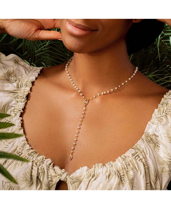 Karma and Luck Nourishing Love - Opal Moonstone Evil Eye Charm Necklace ...